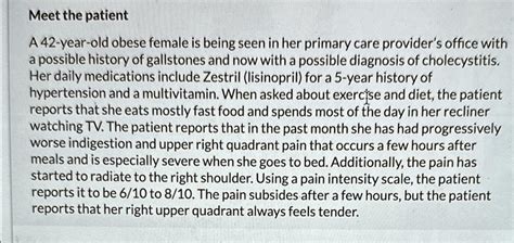 Meet The Patient A 42 Year Old Obese Female Is Being Seen In Her Primary Care Providers Office