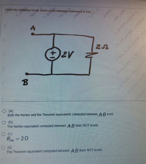 Solved Given The Following Circut Which Off Followin ZN Chegg Com