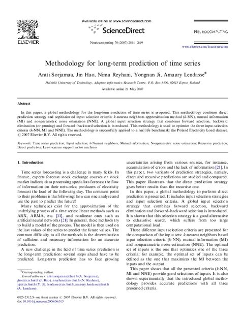 pdf methodology for long term prediction of time series