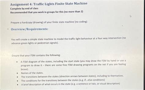 Solved Assignment 4 Traffic Lights Finite State Machine