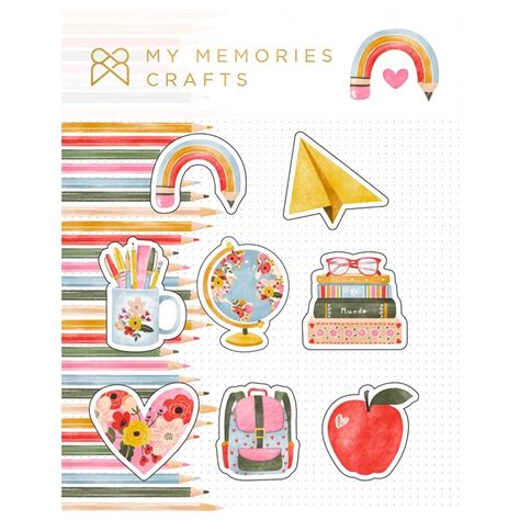 Acrílico My Memories Crafts Minhas Memórias Escolares Elementos
