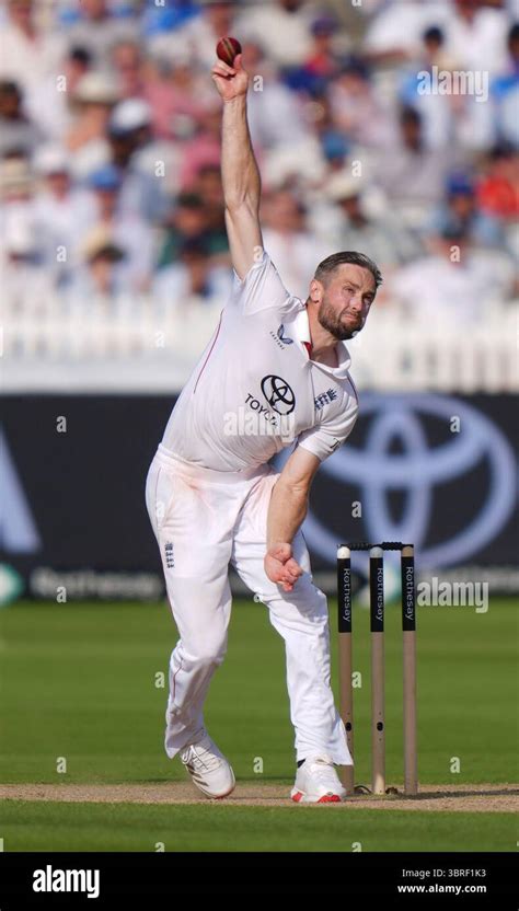 Englands Chris Woakes Bowling On Day Three Of The Third Rothesay Mens