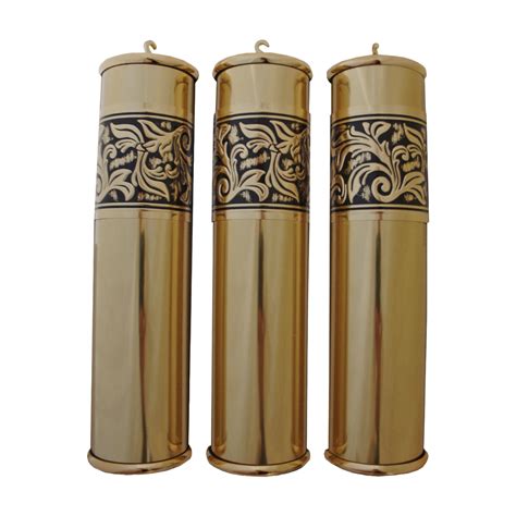 Leaf Pattern Grandfather Clock Weight Shell Set 60x245mm Polished