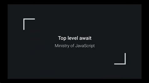 Top Level Await Javascript Youtube