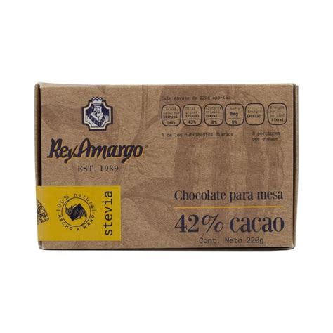 Chocolate Rey Amargo Edicion Stevia 220 Gr Bodega Aurrera En Línea