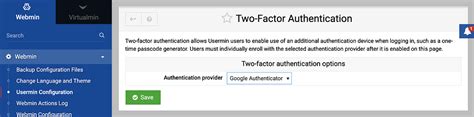 How To Set Up 2fa For Usermin And Virtualmin Users Help Home For