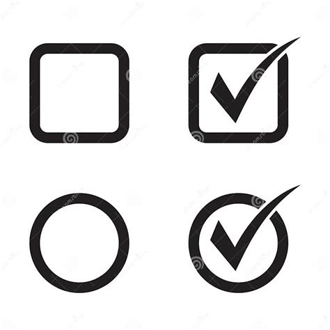Checkbox Fijado Con El Icono En Blanco Y Comprobado Del Vector Del Checkbox Stock De Ilustración