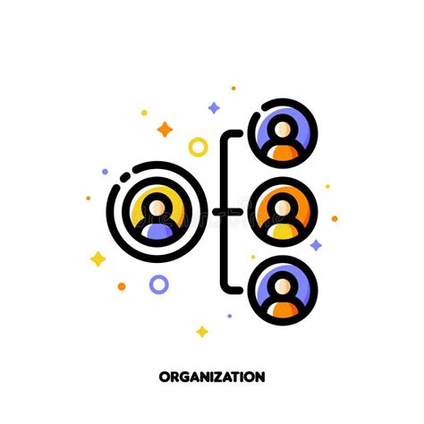 Company Organizational Structure Icon For Human Resources Management Or Business Hierarchy