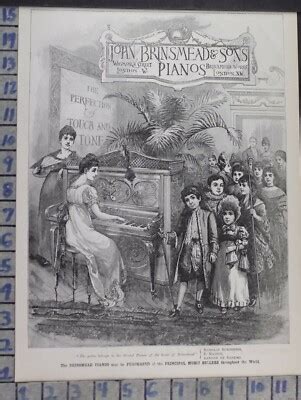 1891 John Brinsmead Pianos London Victorian Music Dance Vintage Art Ad Dk59 Ebay