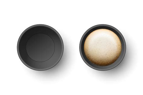 벡터 3d 현실적인 검은 일회용 열린 종이 플라스틱 커피 음료 아이콘 설정 닫닫기 설정 흰색 배경에 대 한 차 컵 디자인 템플릿