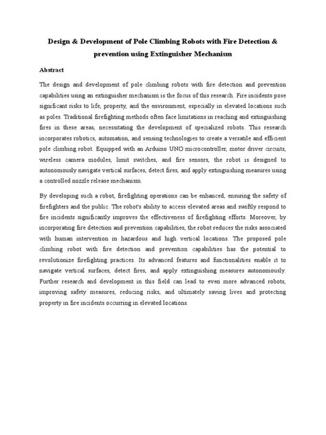 A9 Design And Development Of Pole Climbing Robots With Fire Detection And Prevention Using
