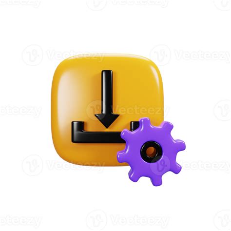 3d Rendering Download Setting Icon User Interface Icon Concept