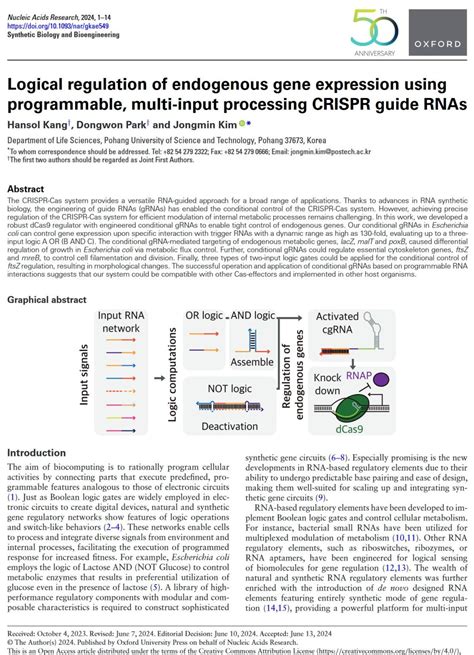 Logical Regulation Of Endogenous Gene Expression Using Programmable