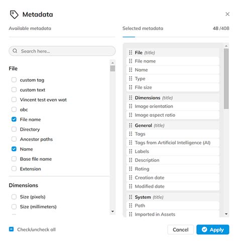 Working With Metadata In Assets 10 Home