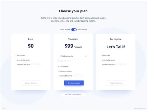 Pricing Table UI Design Boardme By Ildiko Gaspar On Dribbble