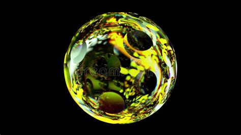 Glass Sphere Showing Amber Violet Optical Refraction Stock Footage