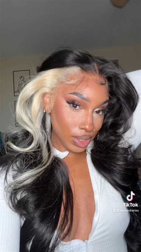 Skunk Stripe Hairstyle Skunk Stripe For Black Women Skunk Stripe