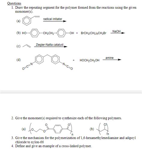 Solved Uestions 1 Draw The Repeating Segment For The