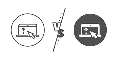 랩톱 라인 아이콘을 위로 스와이프합니다 스크롤 화살표 기호입니다 방문 페이지 스크롤 벡터 0명에 대한 스톡 벡터 아트 및 기타 이미지 Istock