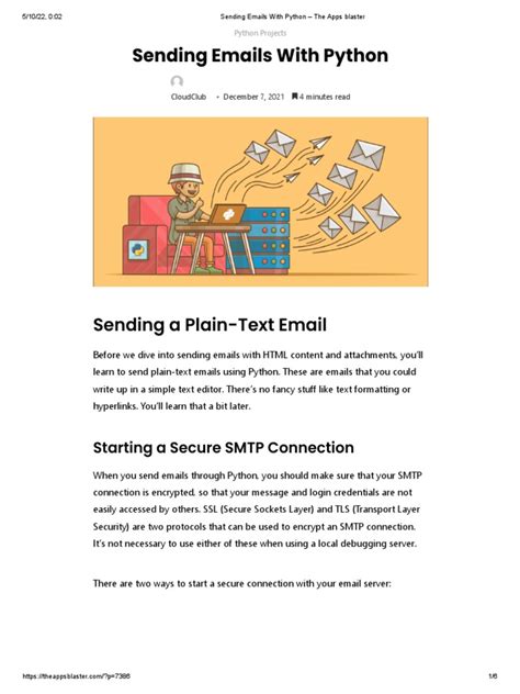 Sending Emails With Python The Apps Blaster Pdf Transport Layer Security Security