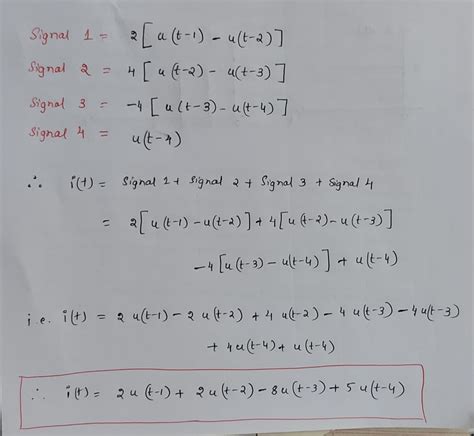 Solved Express The Given Signal In Terms Of Singularity Functions I