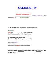 Calculating Osmolarity Understanding Particles In Solutions Course Hero