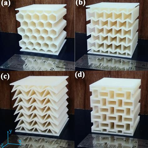 Design Of Unit Cells A Honeycomb B Re Entrant C Arrowhead D Download Scientific