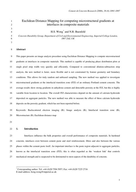 Pdf Euclidean Distance Mapping For Computing Microstructural Gradients At Interfaces In