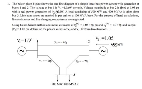 Solved 1 The Below Given Figure Shows The One Line Diagram