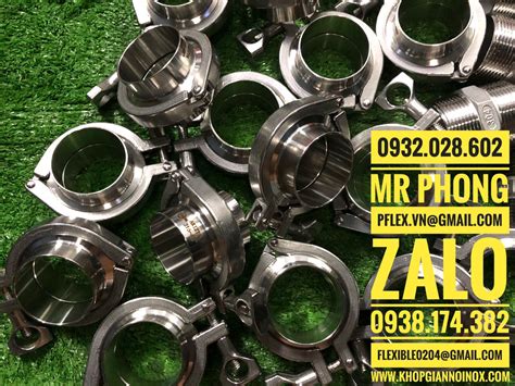 Cùm Clamp Vi Sinh Inox Clamp inox vi sinh bộ khớp nối nhanh ống inox Bộ clamp inox