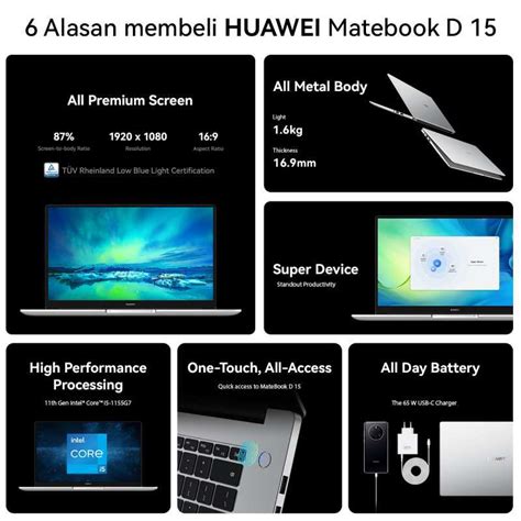 Jual Huawei Matebook D I G Gb Gb Ssd Win Laptop All Metal Body Fhd