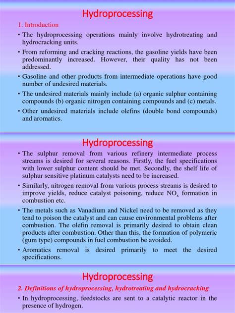 Hydroprocessing Pdf Cracking Chemistry Catalysis