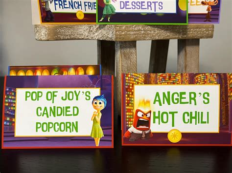 Inside Out Inside Out 2 Themed Food Tent Cards Customizable