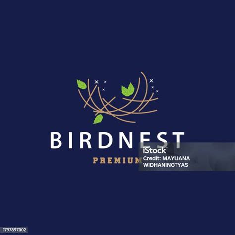 새 둥지 로고 새 집 대피소 벡터 현대 라인 빈티지 디자인 미니멀리스트 스타일 기호 서식 파일 개념에 대한 스톡 벡터 아트 및 기타 이미지 Istock