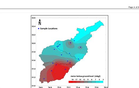 Average Groundwater Level M Bgl Across All Months Of Northern Punjab