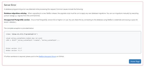 Upgrade Failed With Db Migration · Netbox Community Netbox · Discussion