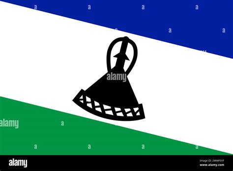 lesotho flag rectangular cutout of rotated vector flag stock vector