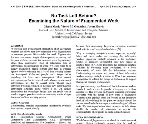 no task left behind examining the nature of fragmented work high