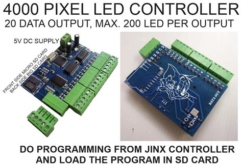 LPC11 4000 PIXEL LED MICRO SD CARD CONTROLLER 20 PORT 200 LED PER PORT Parallel And Series