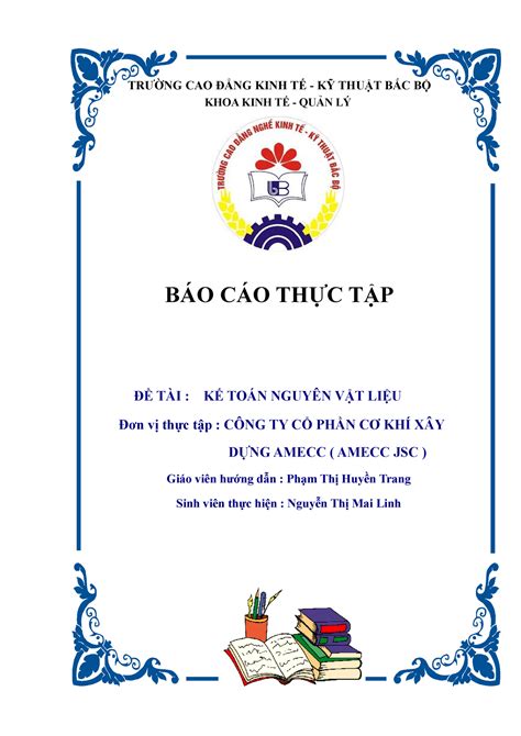 Bctt kế toán nguyên vật liệu tại Công ty Amecc TRƯỜNG CAO ĐẲNG KINH TẾ KỸ THUẬT BẮC BỘ