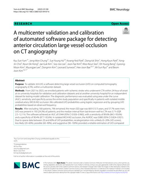 Pdf A Multicenter Validation And Calibration Of Automated Software Package For Detecting