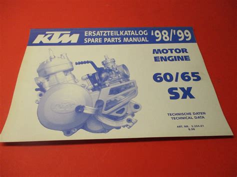 Oem Ktm 1998 1999 60 65 Sx Spare Parts Manual Engine Ebay