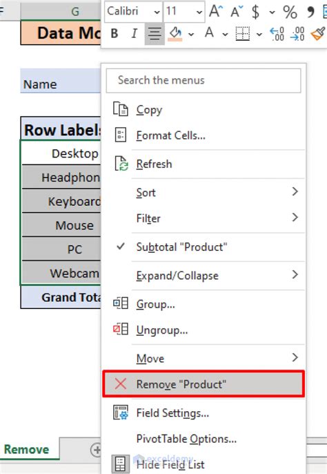 Remove Data Model From Pivot Table In Excel With Easy Steps