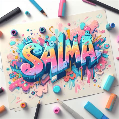 Graffiti Writing With Cute Colors And Splashes Of Color