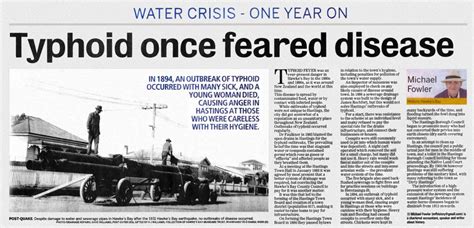 Newspaper Article 2017 Typhoid Once Feared Disease Hawkes Bay
