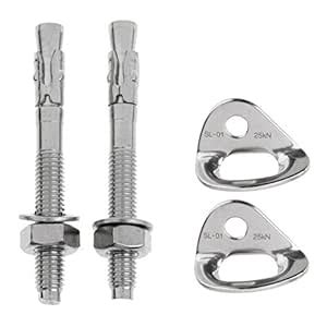Slb® 2pcs 25kn Anchor Set Hanger Expansion Bolt Nut Piton Rock Climbing
