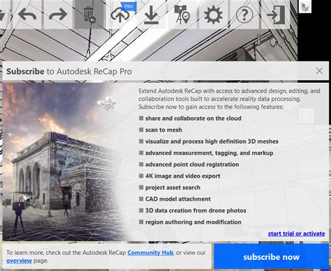 Unable To Publish A Project To The Cloud From Recap Pro