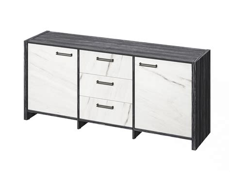 Греденция с 2 мя дверьми и 3 мя ящиками цвет фурнит Черный Fb 13 01 D купить в Москве по цене 64