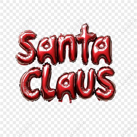 산타클로스 풍선 호일 텍스트 효과 Png 일러스트 무료 다운로드 Lovepik