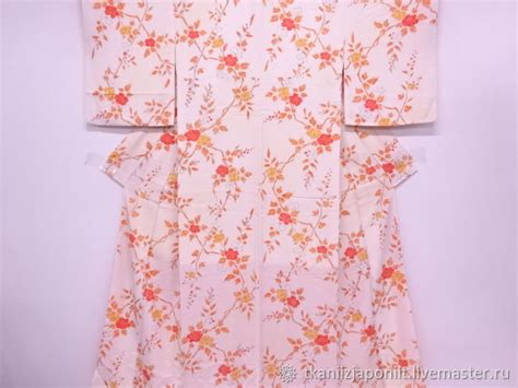 Винтаж Кимоно японское шелковое Оранжевое лето в интернет магазине на Ярмарке Мастеров